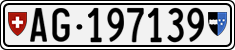 AG 197139, VDL Futura (Aargau) License plate of Switzerland