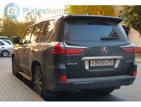 к843ра95, Lexus LX (Chechen Republic) License plate Russia