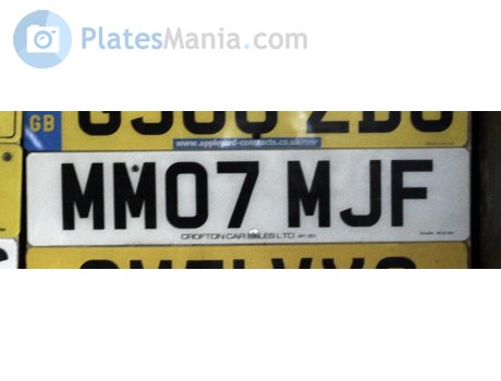 MM07 MJF, License plate without vehicle (Manchester) License plate of ...
