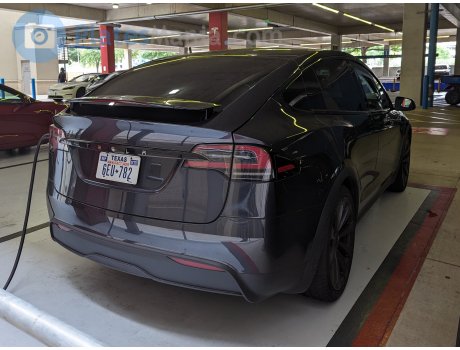 6EU-782, Tesla Model X (Texas) License plate of the USA