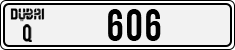 Q 606, Ferrari SF90 (Dubai) License plate of the UAE