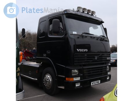 M712 PNE, Volvo FH (Manchester) License plate of the United Kingdom