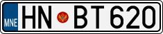 HN BT620, Volkswagen Passat (Herceg Novi) License plate of Montenegro