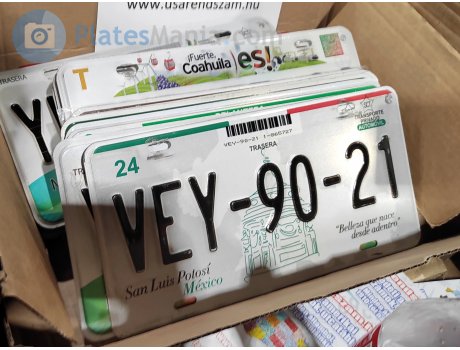 VEY-90-21, License plate without vehicle (San Luis Potosí) License ...