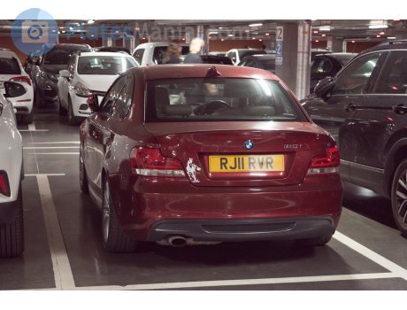 RJ11 RVR, BMW 1 Series (Reading) License plate of the United Kingdom