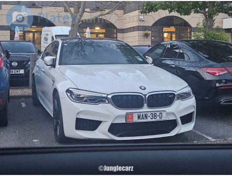 MAN 38D, BMW M5 (Greater London) License plate of the United Kingdom