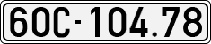60C-104.78, Veam Fox (Đồng Nai Province) License plate of Vietnam
