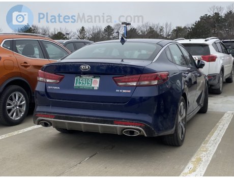 15919, Kia Optima (Vermont) License plate of the USA