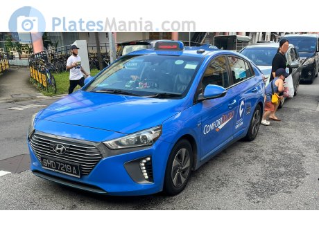 SHD 7219 A, Hyundai Ioniq , License plate of Singapore