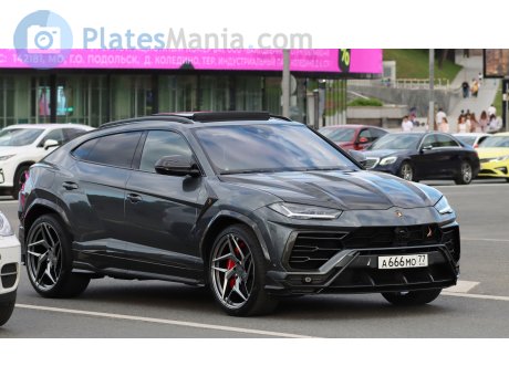 а666мо77, Lamborghini Urus (Moscow City) License plate Russia