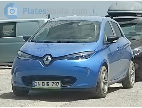 34 CHG 797, Renault Zoe (İstanbul) License plate of Turkey