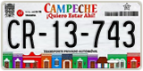CR-13-743, Nissan (Campeche) License plate of Mexico