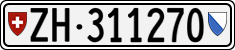 ZH 311270, Porsche 911 (Zurich) License plate of Switzerland