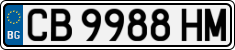 CB 9988 HM, BMW X5 (Sofia City) License plate of Bulgaria