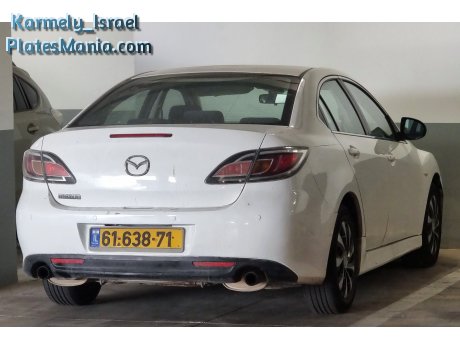 61-638-71, Mazda 6 , License plate of Israel