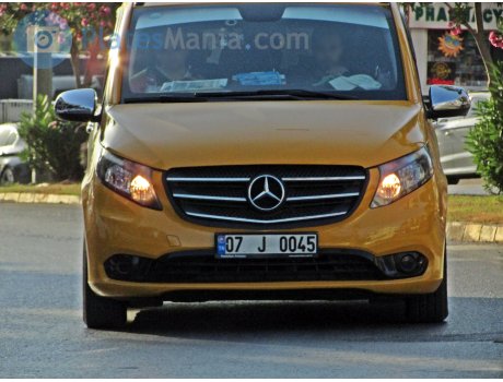 07 J 0045 , Mercedes-Benz Vito (Antalya) License plate of Turkey