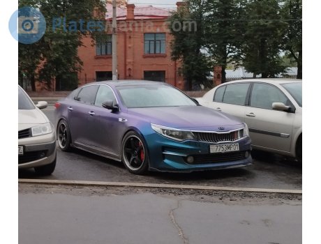 7753MP01, Kia Optima (Dushanbe City) License plate of Tajikistan