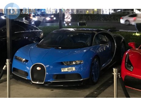 L 8000, Bugatti Chiron (Dubai) License plate of the UAE