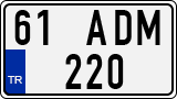 61 ADM 220, Mercedes-Benz Tourismo (Trabzon) License plate of Turkey