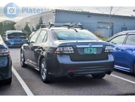 KLW 369, SAAB 9-3 (Vermont) License plate of the USA