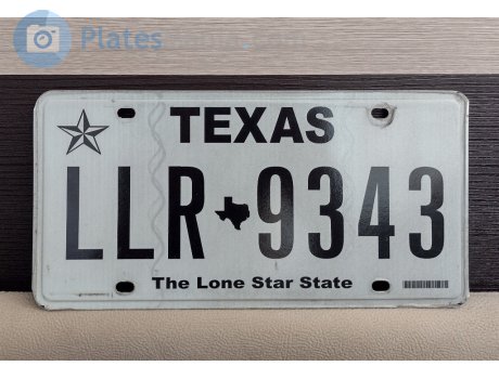 LLR-9343, License plate without vehicle (Texas) License plate of the USA