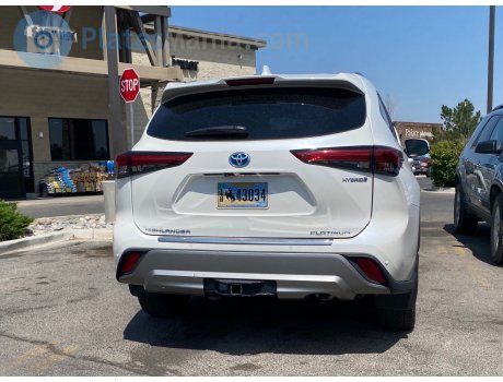 10 43034, Toyota Highlander (Wyoming / Fremont) License plate of the USA