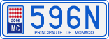 596N, Ferrari 296 , License plate of Monaco