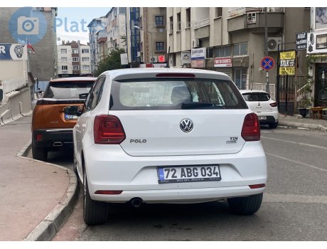 72 ABG 034, Volkswagen Polo (Batman) License plate of Turkey