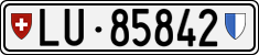 LU 85842, Jaguar XF (Lucerne) License plate of Switzerland