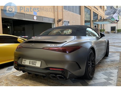 AA 61602, Mercedes-Benz SL-Klasse (Dubai) License plate of the UAE