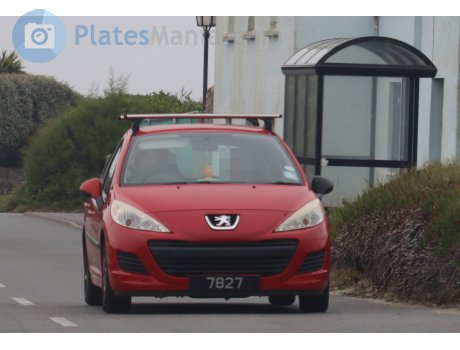 7827, Peugeot 207 , License plate of Guernsey