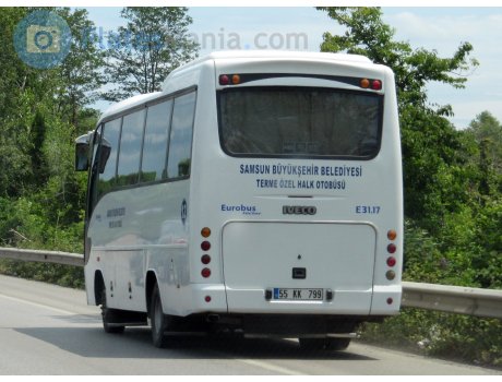 55 KK 799, Iveco Eurobus (Samsun) License plate of Turkey