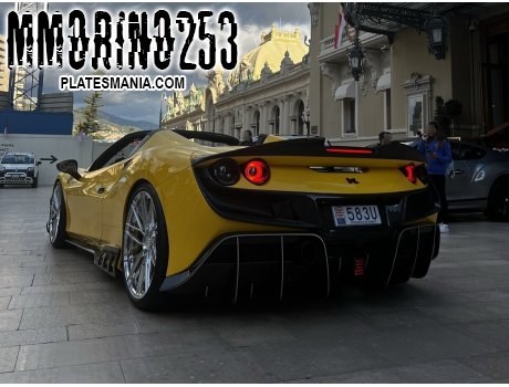 583U, Ferrari F8 , License plate of Monaco