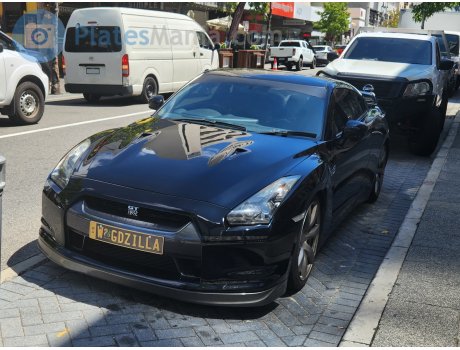GDZILLA, Nissan GT-R (Western Australia) License plate of Australia