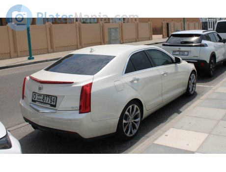 O 87794, Cadillac ATS (Dubai) License plate of the UAE