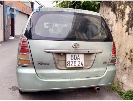 60A-826.24, Toyota Innova (Đồng Nai Province) License plate of Vietnam