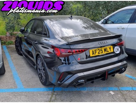 AF25 MLY, Audi RS3 (Peterborough) License plate of the United Kingdom