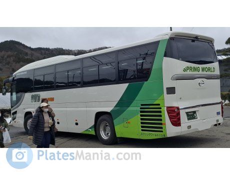 和泉 201 え 5, Hino S'elega (Izumi) License plate of Japan
