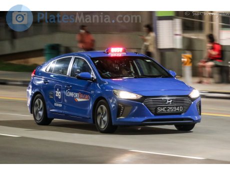 SHC 2594 D, Hyundai Ioniq , License plate of Singapore