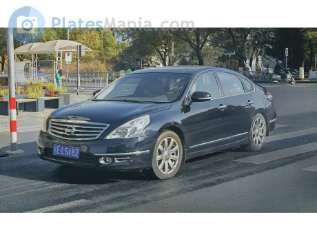 苏E·LS182, Nissan Teana (Suzhou Prefectural City) License plate of China