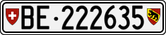 BE 222635, Volkswagen Beetle (Bern) License plate of Switzerland