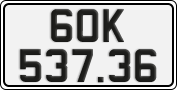 60K-537.36, Mazda 3 (Đồng Nai Province) License plate of Vietnam