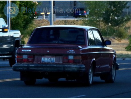1L G5428, Volvo 240-Series (Idaho / Latah) License plate of the USA