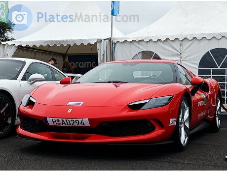 H AD 294, Ferrari 296 (Hanover Region) German license plate