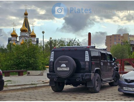 е876от125, HUMMER H2 (Maritime (Primorye) Krai) License plate Russia