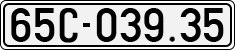 65C-039.35, Samsung (Can Tho Municipality) License plate of Vietnam