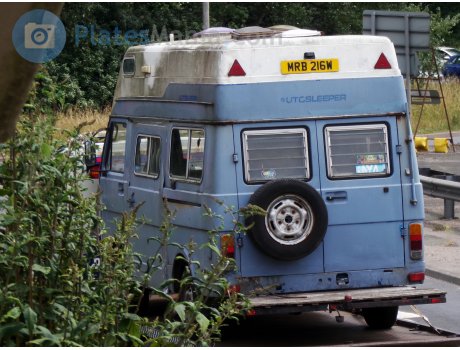 MRB 216W, Auto-Sleeper (Nottingham) License plate of the United Kingdom