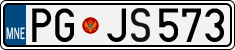 PG JS573, Honda CR-V (Podgorica) License plate of Montenegro