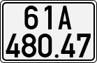 61A-480.47, Toyota Innova (Bình Dương Province) License plate of Vietnam
