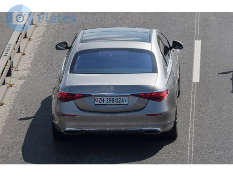 ZH 398024, Mercedes-Benz S-Klasse (Zurich) License plate of Switzerland